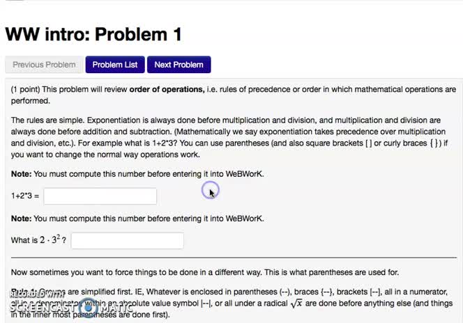How To Type Math, in WebWork