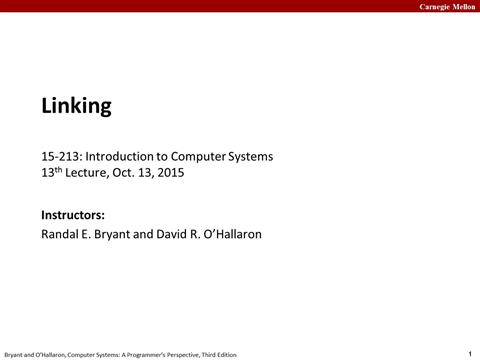 Lecture 13: Linking
