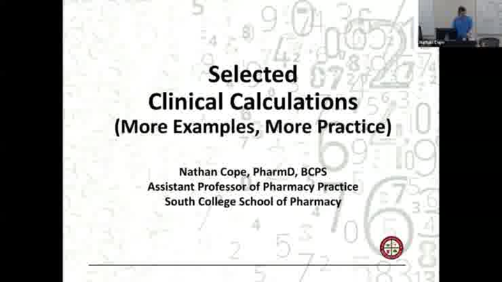 Select Clinical Calculations Practice Session (Week 5 with Dr. Cope ...