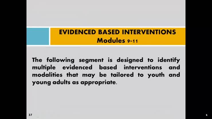 Evidence Based Interventions - Modules 9-11