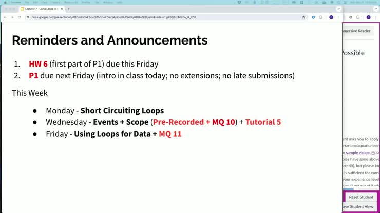 Lecture 17 - Loops to do Tasks!