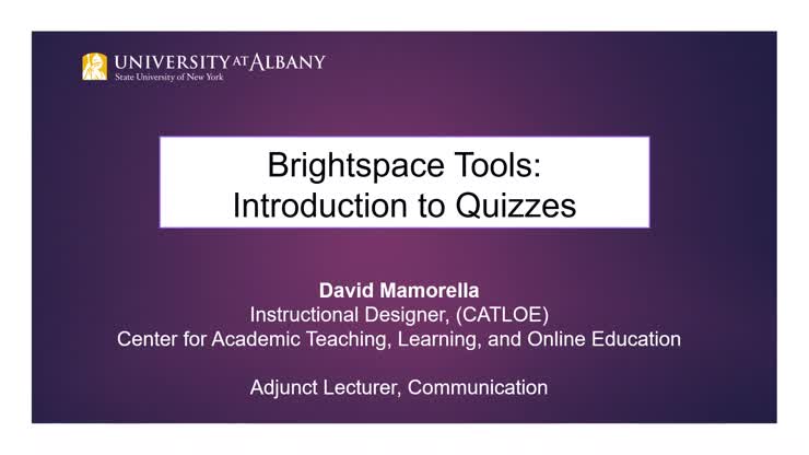 Introduction to Quizzes