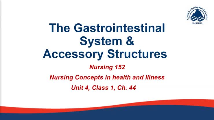 Unit 3 - Class 1: Chapter 44 - The Gastrointestinal System and ...