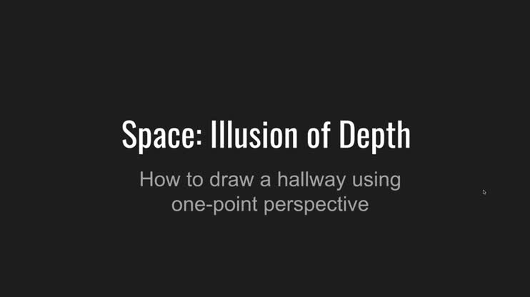 Space: one point perspective hallway drawing