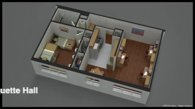 3D Room Tour - Marquette Hall Triple