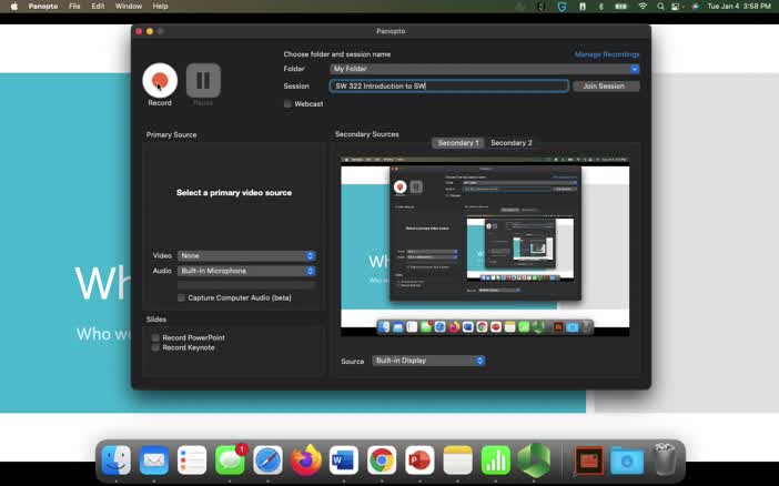 SW 322 Introduction to SW