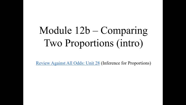 Module 12b Slides - Comparing Two Proportions (intro)
