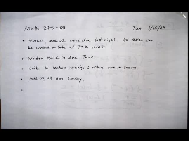 Math 273-03 Tues 1-16