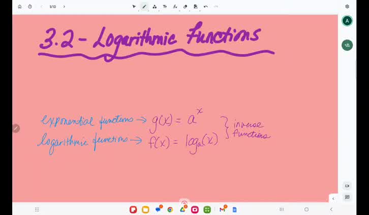 3.2 - Logarithmic Functions