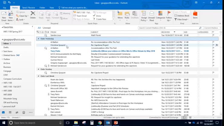 Working with Outlook Desktop Version