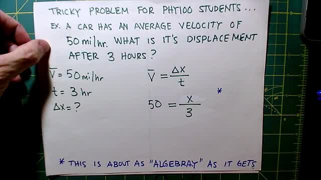 PHY100 Solve for Displacement