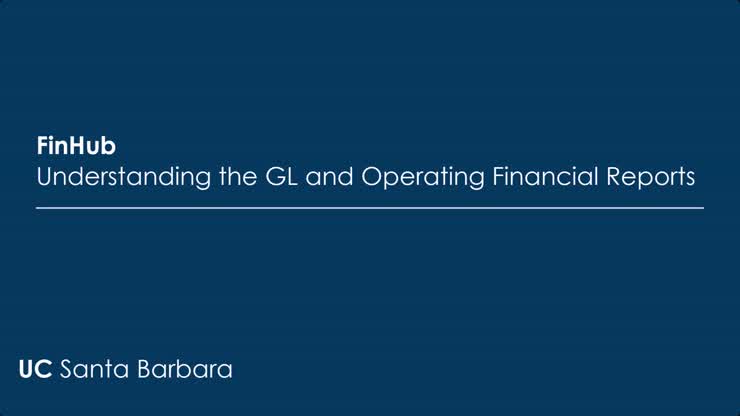 Understanding the GL and Operating Financial Reports