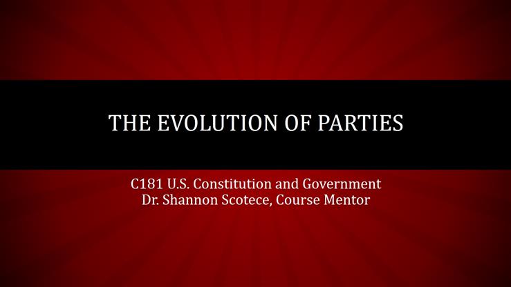 The Evolution of Parties