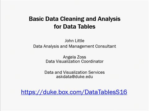 Basic Data Cleaning and Analysis for Data Tables