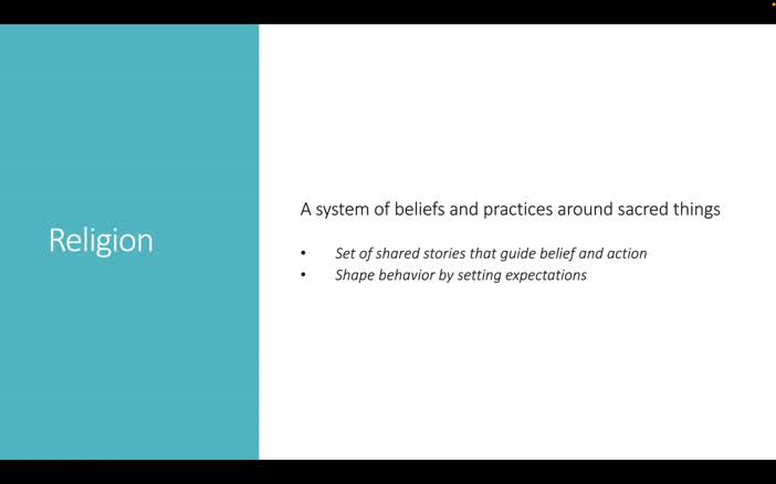 Religion Lecture #1: Sociological Approach and Theoretical Perspectives