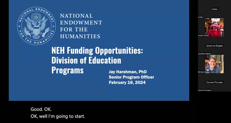 NEH Division of Education Webinar 2-16-24
