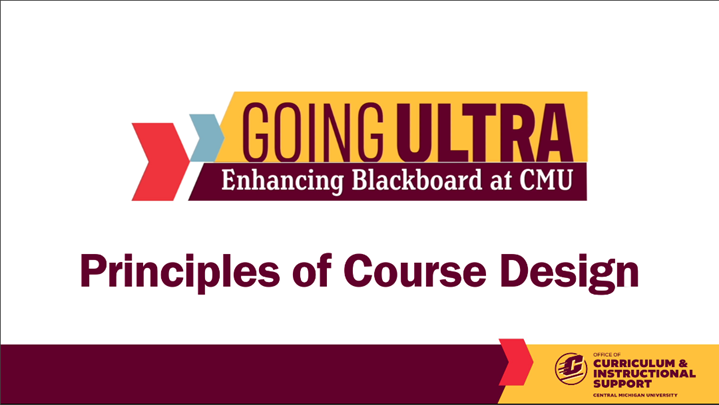 Bb Ultra Video - Principles of Course Design