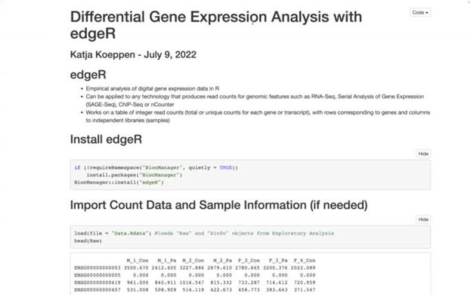 edgeR and Differential Gene Expression