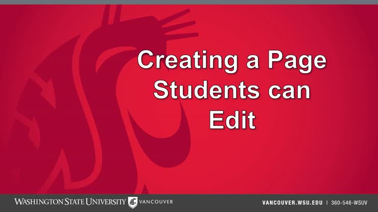 Create a Page Students can edit
