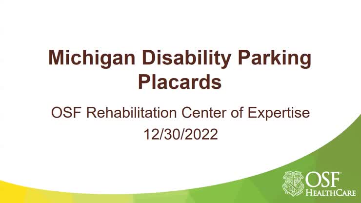 Michigan Disability Parking Placard