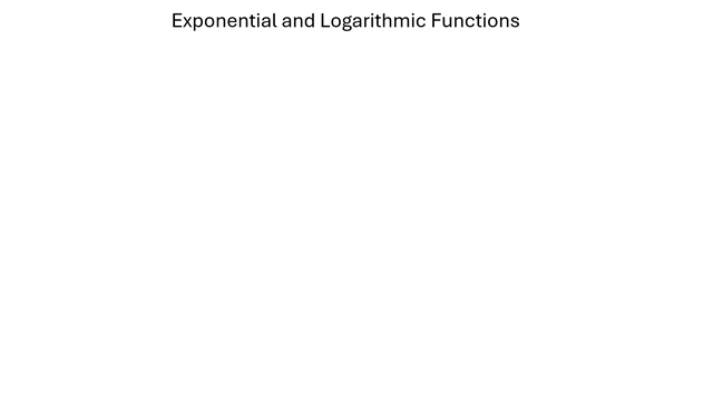 Exponential and Logarithmic Functions Part 1