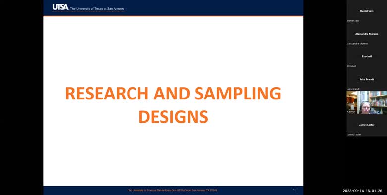 L4. Research and Sampling Designs (Live part 2)