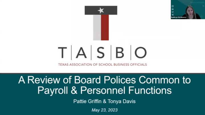 Board Policies Common to Payroll and Personnel Functions