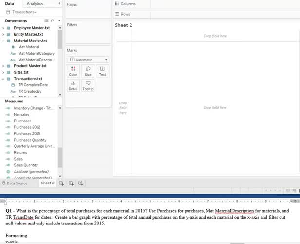 Q1) Percent of Total and Graph Formatting
