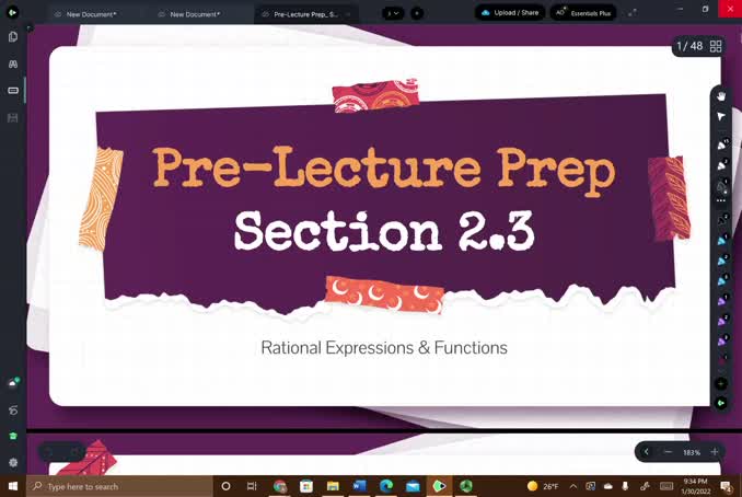 Pre-Lecture Prep: Section 2.3 (part 1)