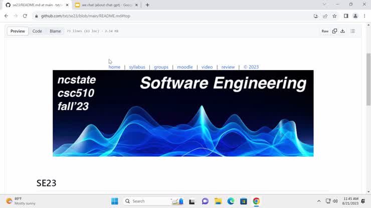 CSC 510 001 08/21/23
