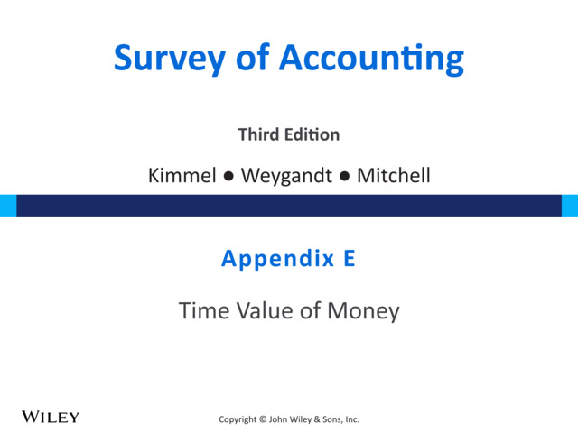 Survey of Accounting 3rd Edition Appendix E
