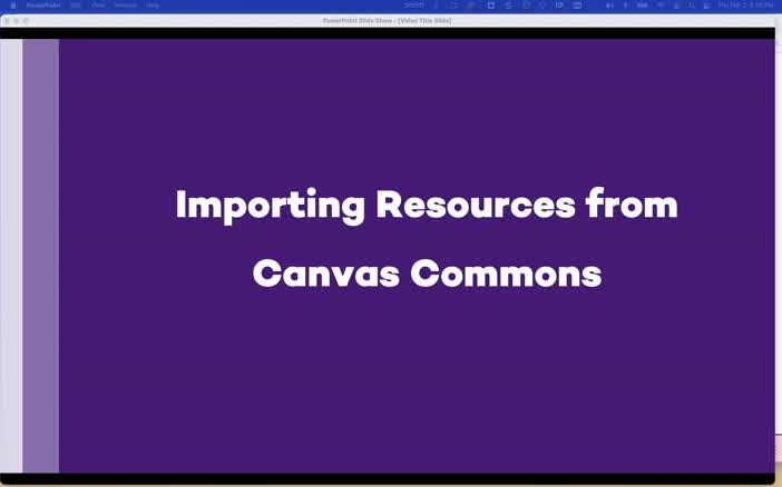 Importing Resources from Canvas Commons