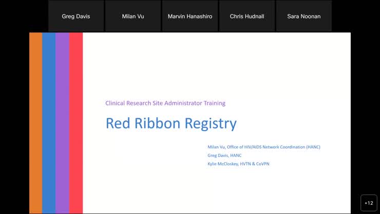 Red Ribbon Registry ACTG Site Admin Training