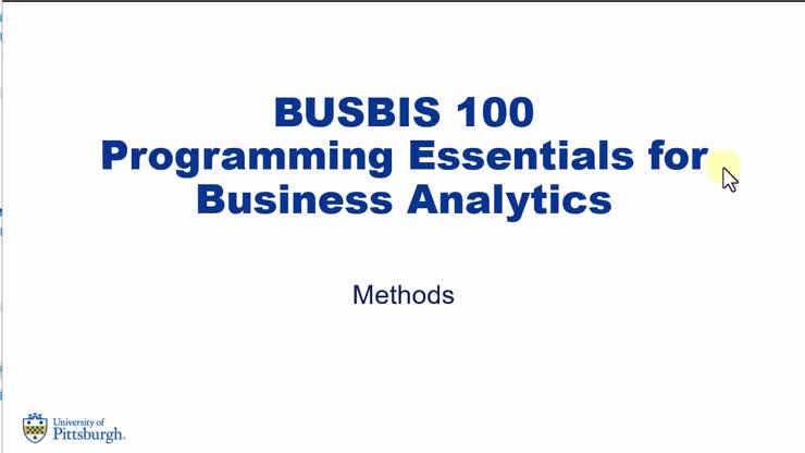 BUSBIS 100 - Altaf Ahmad - Methods Overview