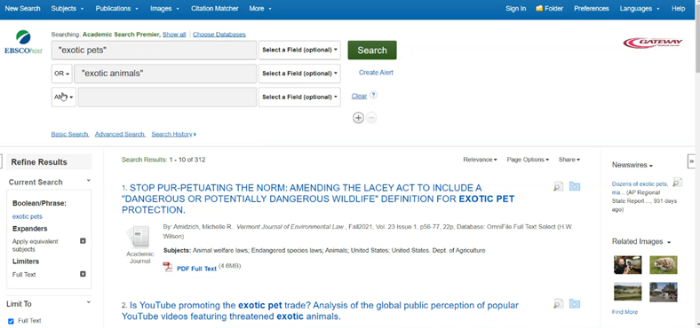 Searching for Scholarly Articles in EBSCO