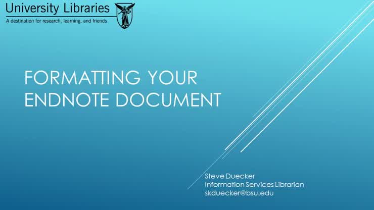 Formatting an EndNote Document cc