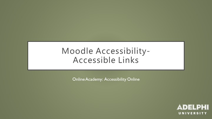 Adding Accessible Links