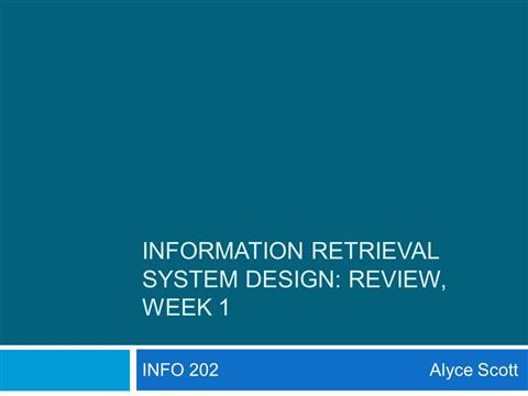 202 - review - week 1