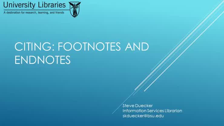 Citing: Footnotes and Endnotes cc