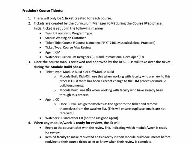 Freshdesk Guide for Course Tickets