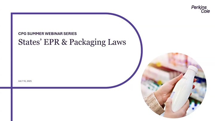 CPG Summer Webinar Series: States' EPR & Packaging Laws