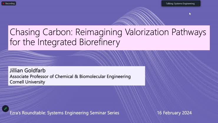 Ezra Systems Seminar on 2/16/2024: Jillian F. Goldfarb