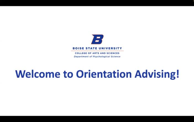 Welcome to Orientation Advising: Pre-Appointment Presentation