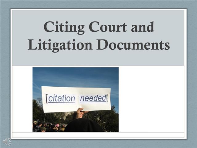 Citing Court & Litigation Documents