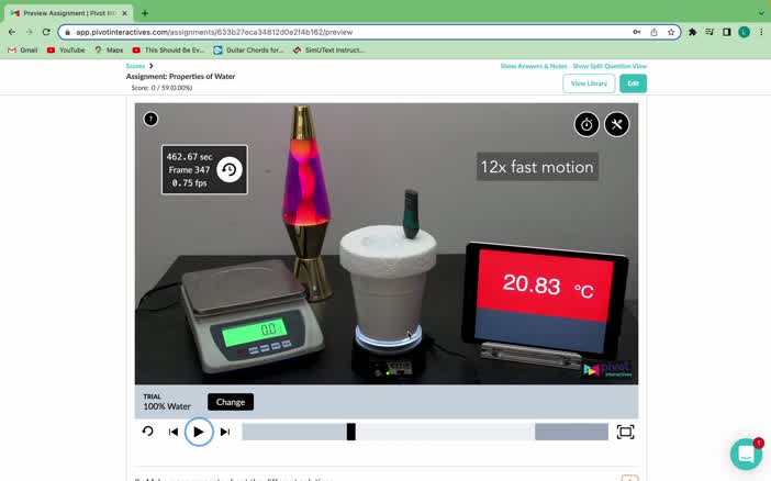Pivot Lab: Properties of water - Specific Heat