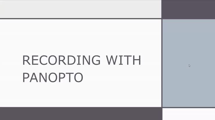 Bridges Basics: Recording with Panopto