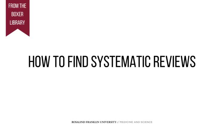 How to Find Systematic Reviews