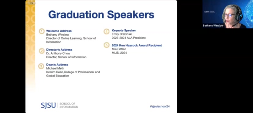 SJSU, School of Information Virtual Graduation Celebration