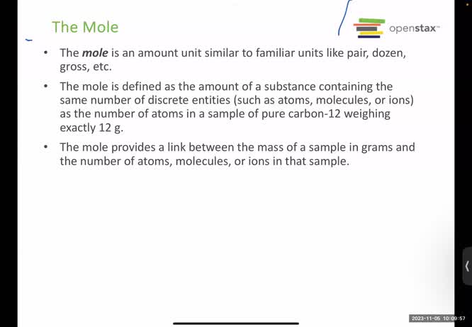 Section 3.1b - Formula Mass and the Mole Concept - (Moles, Avogadro's ...