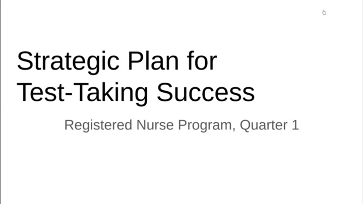 Strategic Plan for Test-Taking Success (presentation)